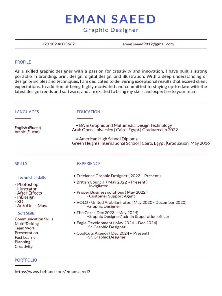 Eman Saeed CV 2025 | PDF