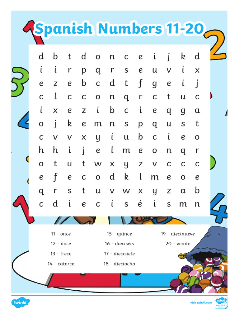 Números em Espanhol: 11 a 20 | PDF
