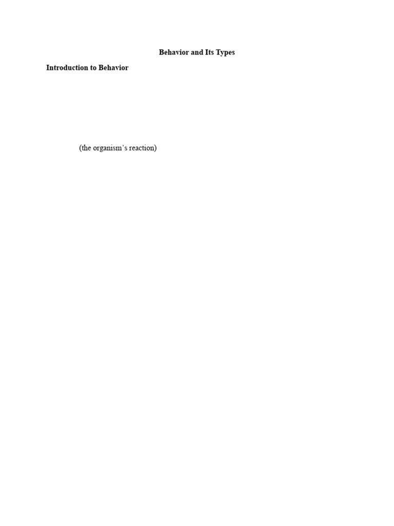 Types of Animal Behavior Explained | PDF | Classical Conditioning ...
