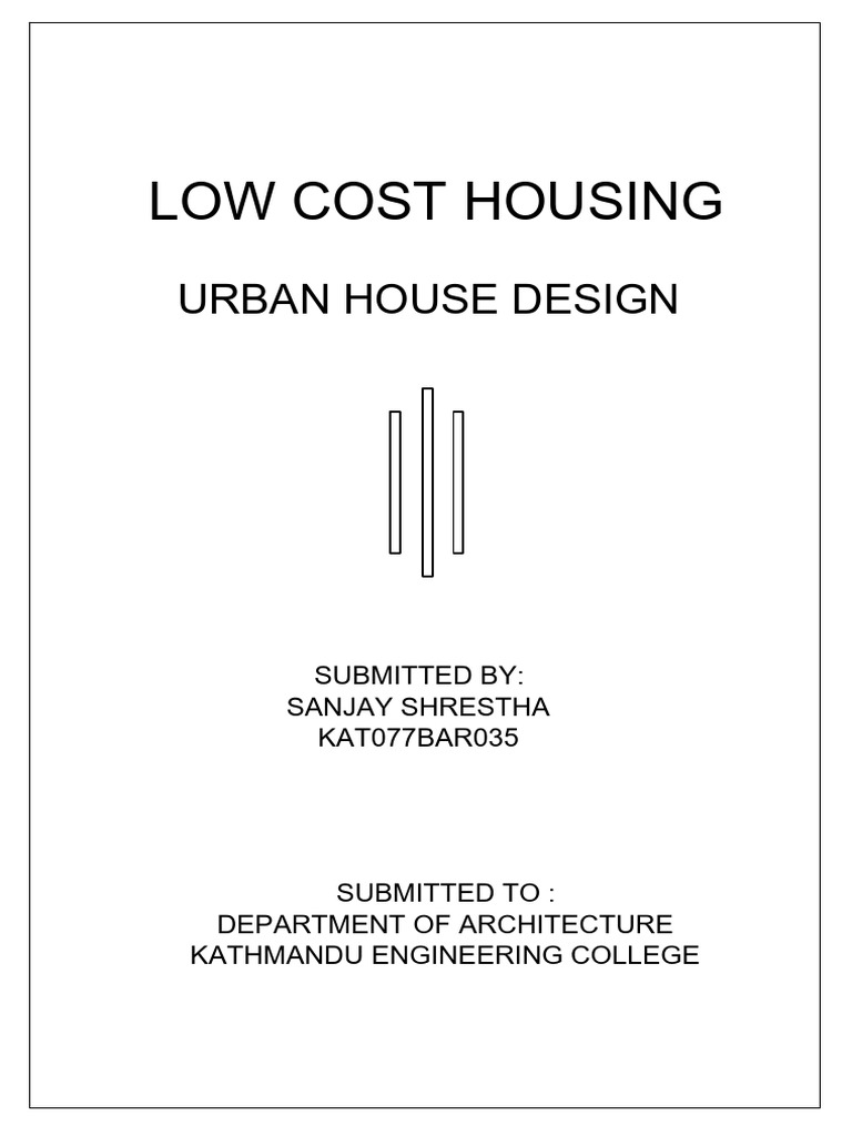 Sanjay Shrestha - Low Cost Urban House Design | PDF | Building ...