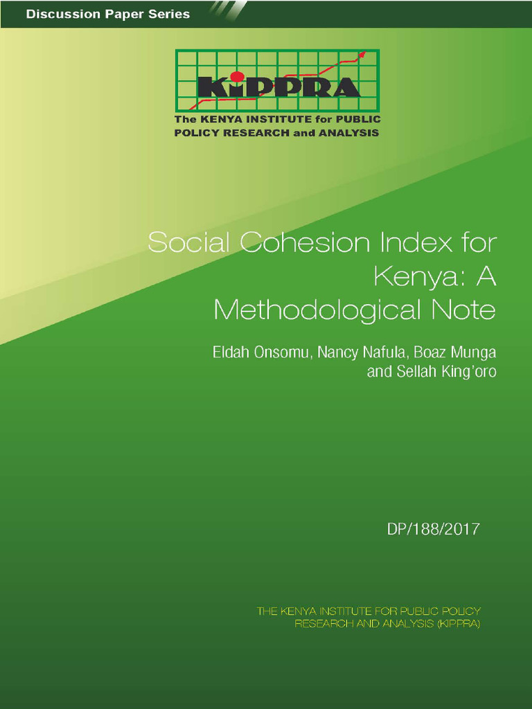 Social Cohesion Index For Kenya A Methodological Note DP 188 | PDF | Principal Component ...