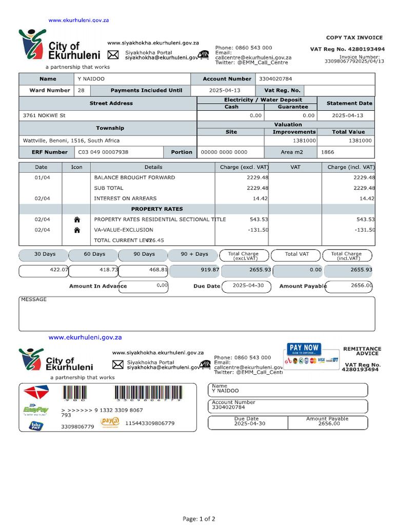 Municipality Bill - May 2025 | PDF