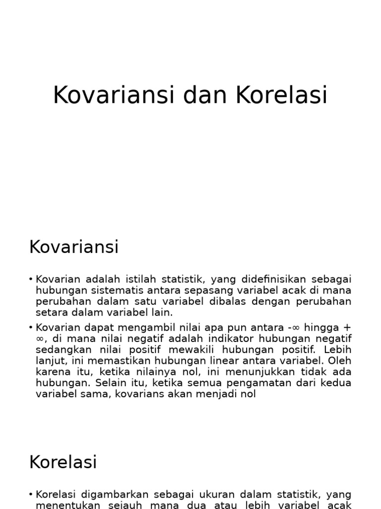 Kovariansi Dan Korelasi | PDF