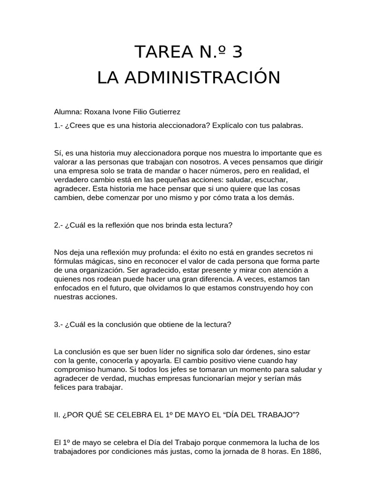 TAREA N3 LA ADMINISTRACION | PDF | Liderazgo | Las emociones
