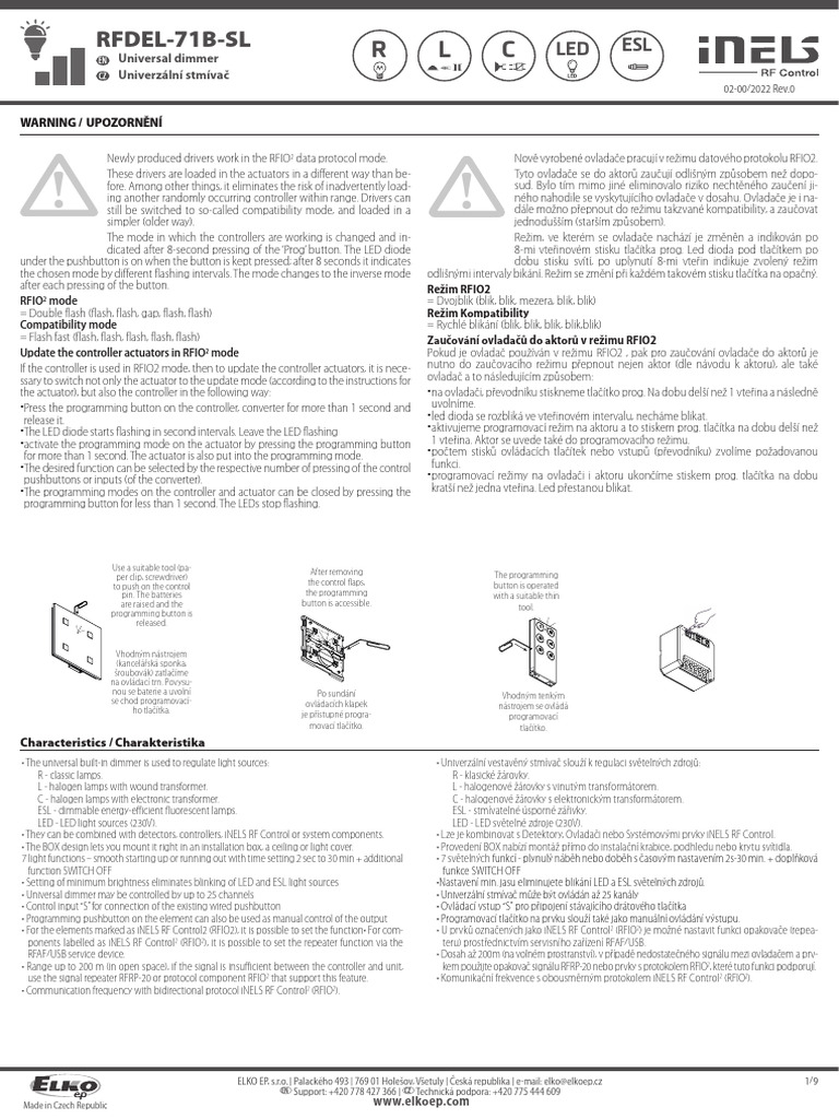 Manual - RFDEL 71B SL | PDF