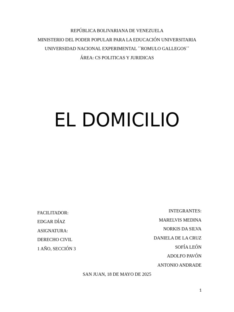 El Domicilio Trabajo (Sofia) 1 | PDF | Domicilio (Ley) | Debido al proceso