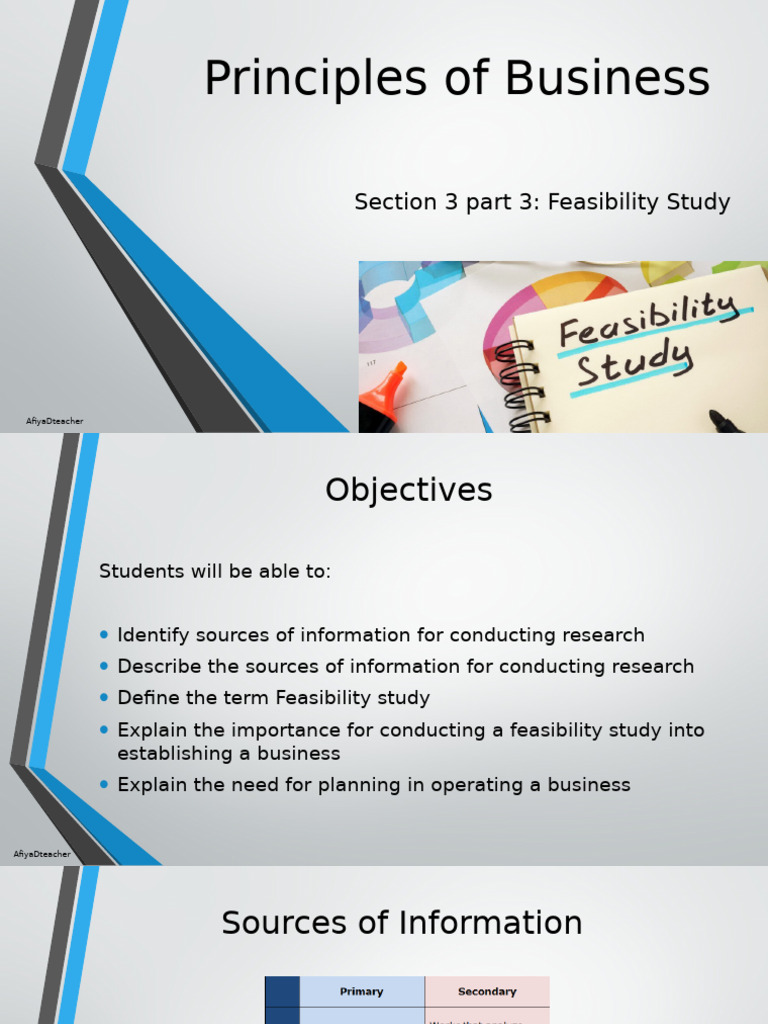 POB Section 3 Part 3 Sources of Information and Feasibility Study | PDF ...