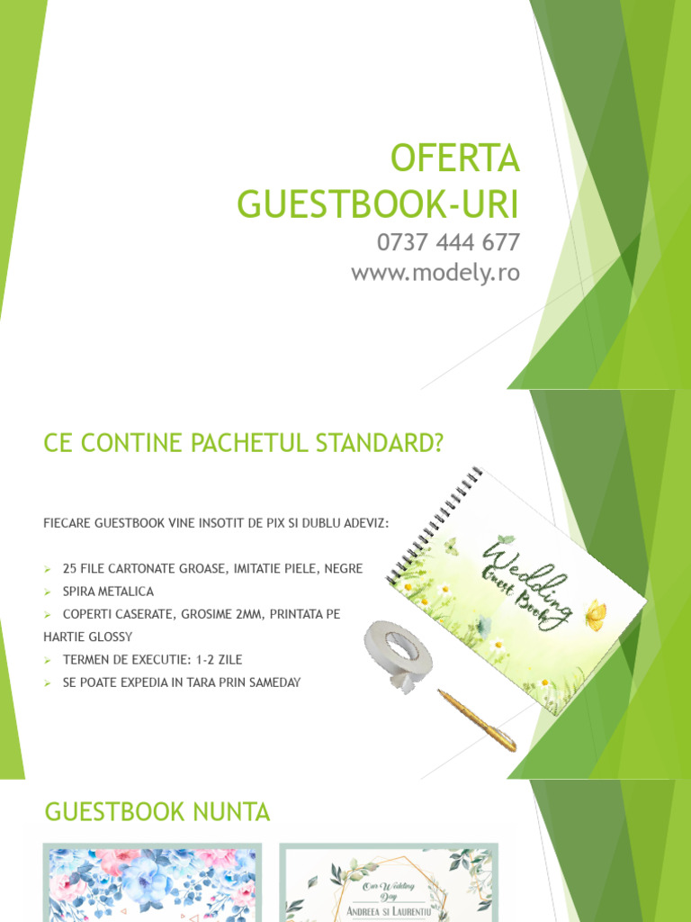 Oferta Guestbook-Uri Nunta/botez | PDF