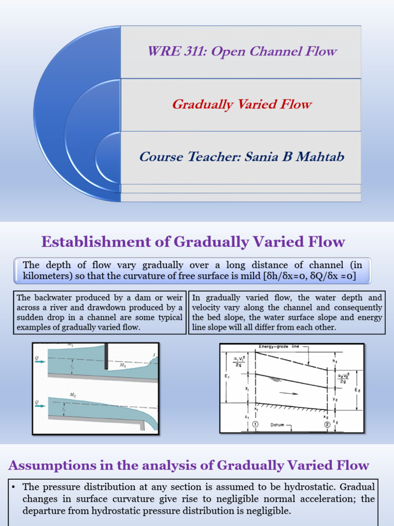 WRE 311 - Topic 5 - Gradually Varied Flow | PDF | Liquids | Mechanical Engineering