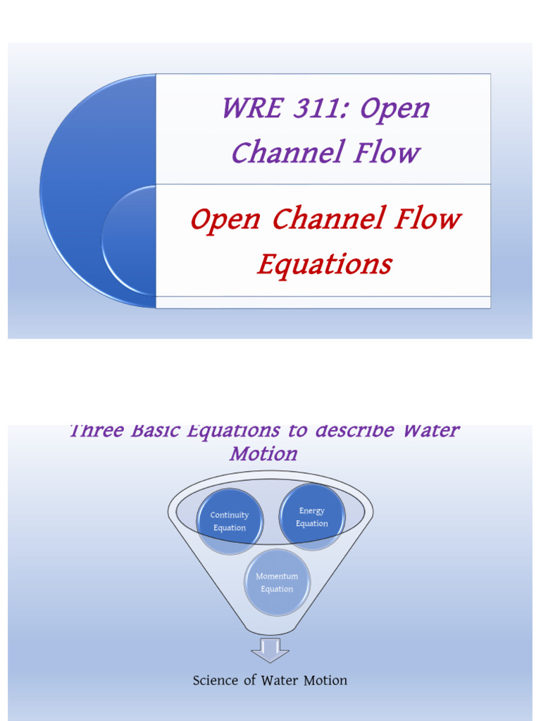 WRE 311 - Topic 3 - Steady Flow Equations | PDF | Momentum | Force