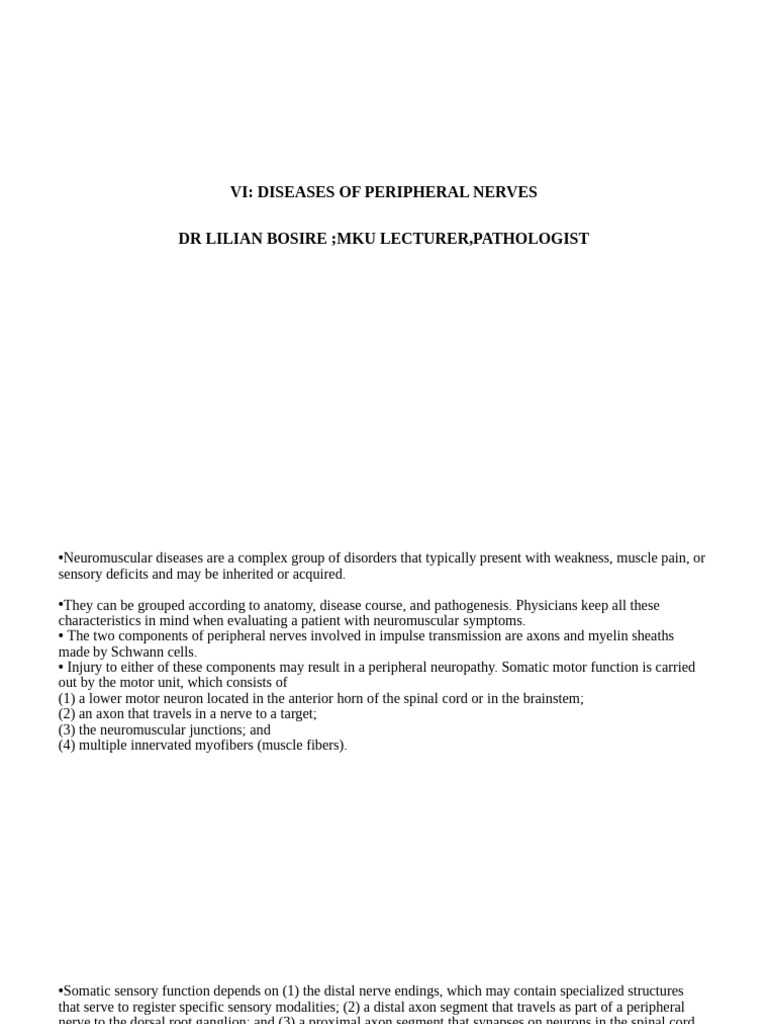 Diseases of Peripheral Nerves | PDF | Peripheral Neuropathy | Myelin