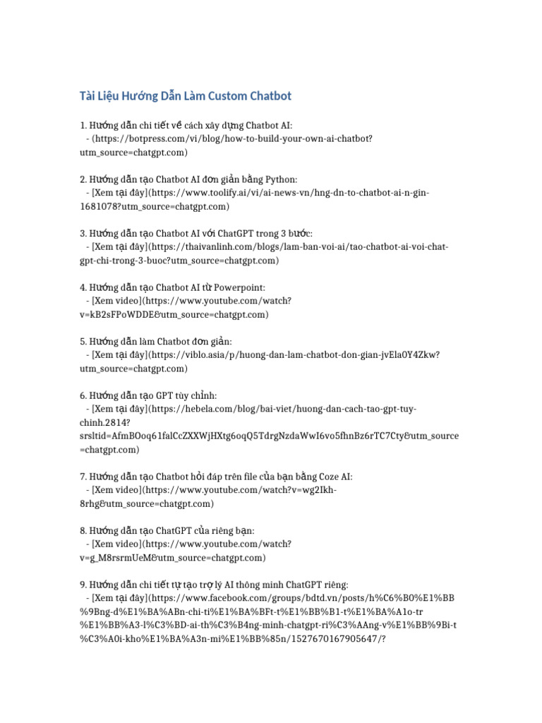 Huong Dan Custom Chatbot | PDF