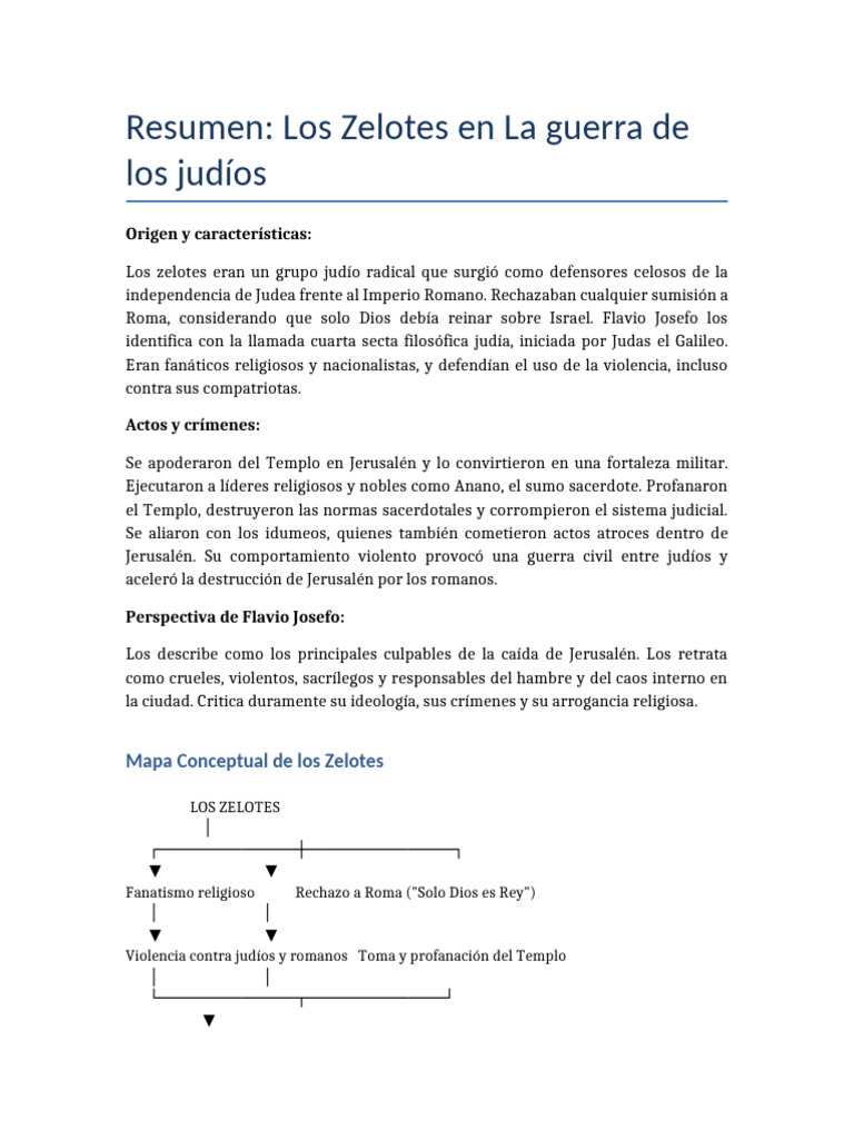 Resumen Zelotes Josefo | PDF