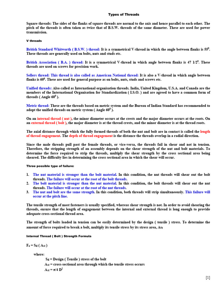Threaded Members Problems | PDF | Screw | Strength Of Materials
