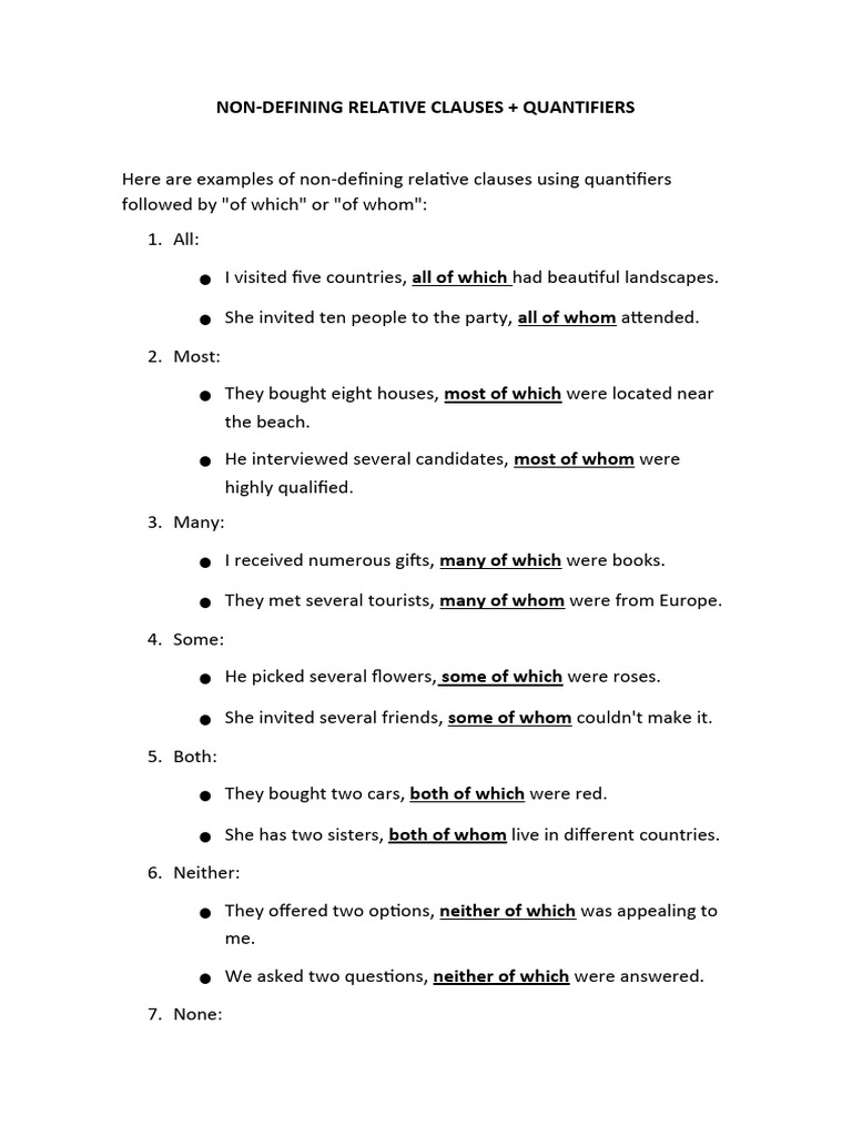 Non-Defining Clauses with Quantifiers | PDF