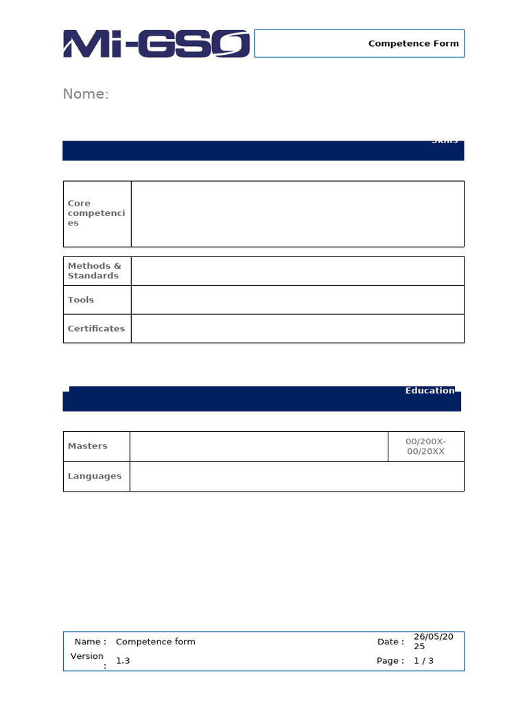 Dossier - Competence Form | PDF