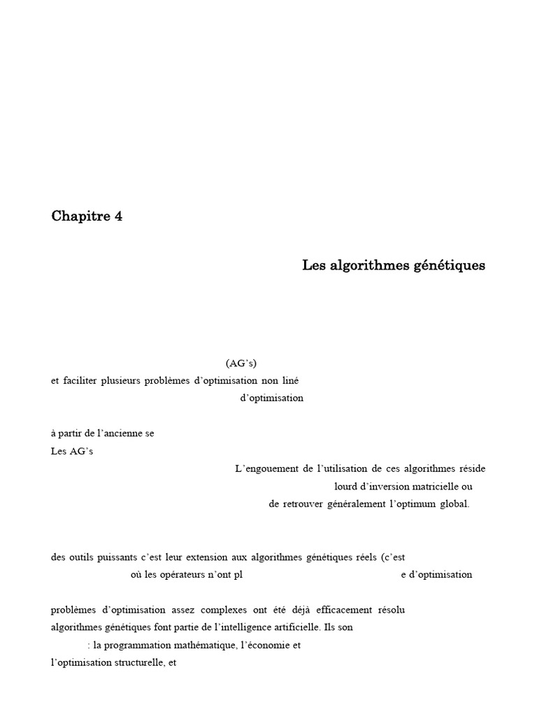 Introduction aux algorithmes génétiques | PDF | Algorithme génétique ...
