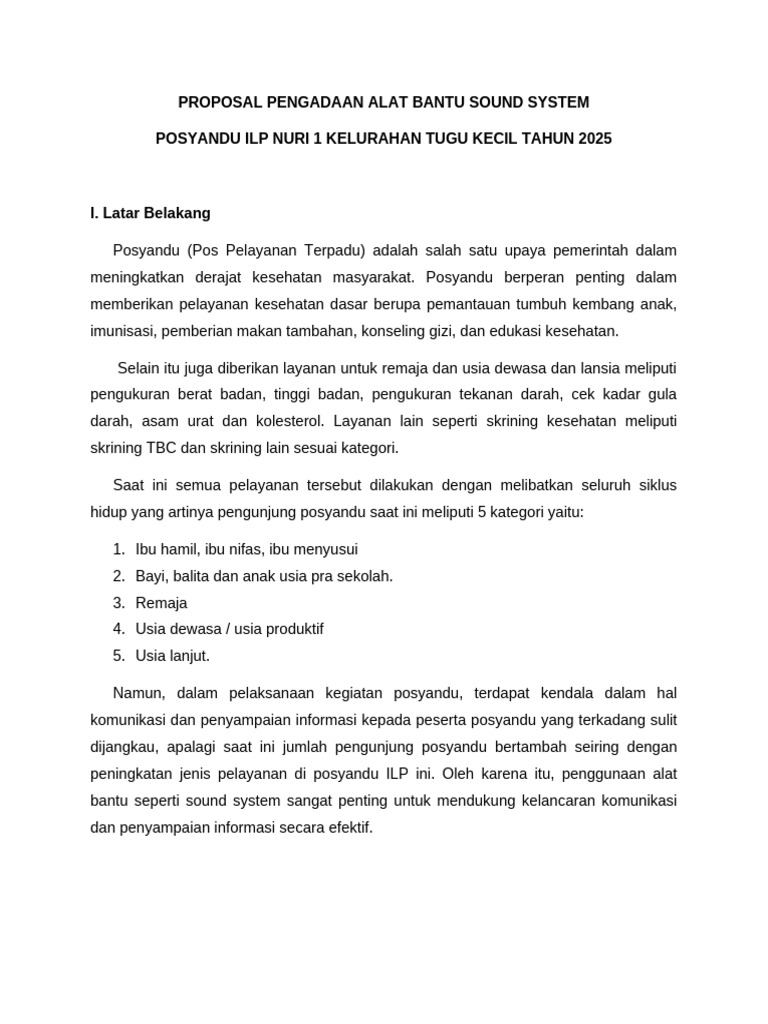 Proposal Pengadaan Alat Bantu Sound System | PDF