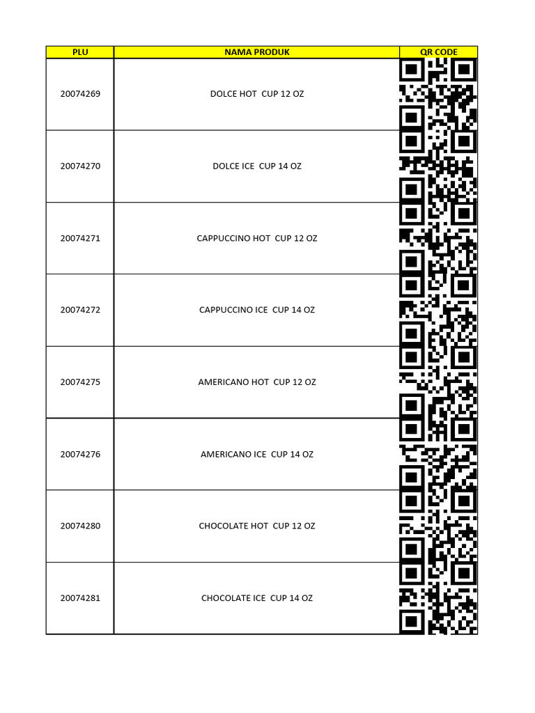 QR Code Plu Yummy Coffee Gold | PDF | Non Alcoholic Drinks | Drink