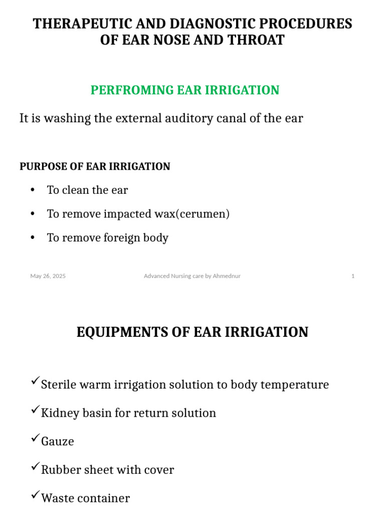 Procedures of Ear and Nose | PDF | Ear | Medical Specialties