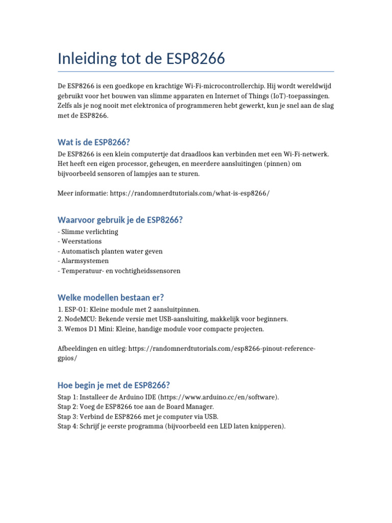 ESP8266 Uitleg | PDF