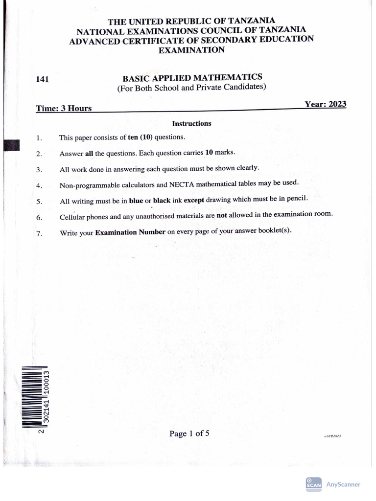 BasicAppliedMath F6 2023 | PDF