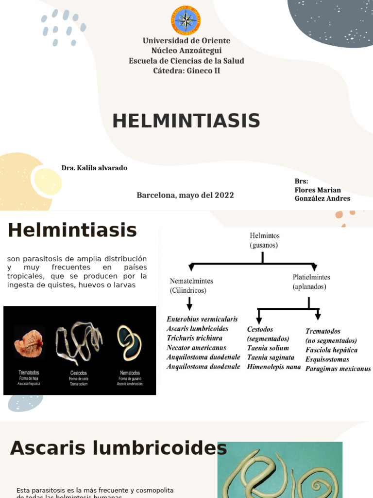 Helmintiasis Med3 | PDF | Enfermedades y trastornos | Especialidades ...