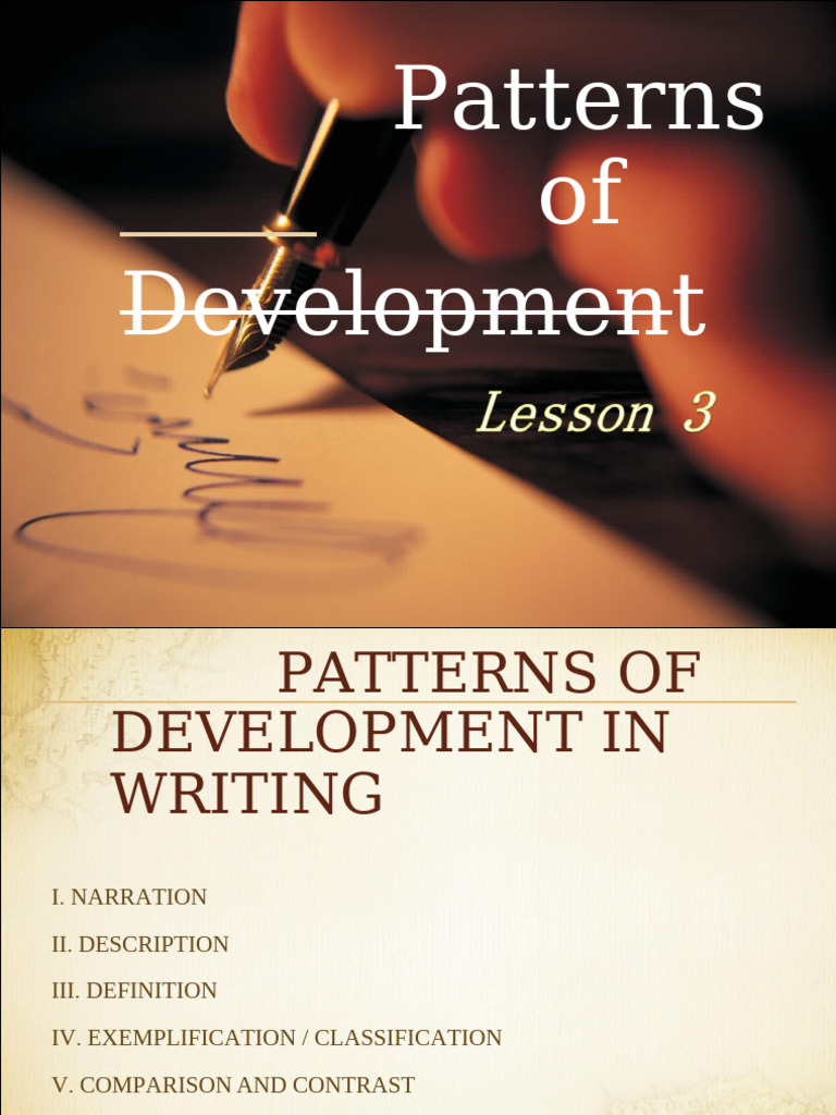 Patterns of Development in Writing LESSON 3 | PDF | Concept | Definition