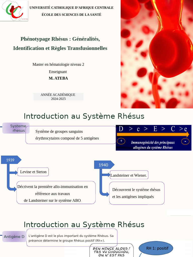 Phénotypage Rhésus et Kell en Transfusion | PDF | Groupe sanguin ...