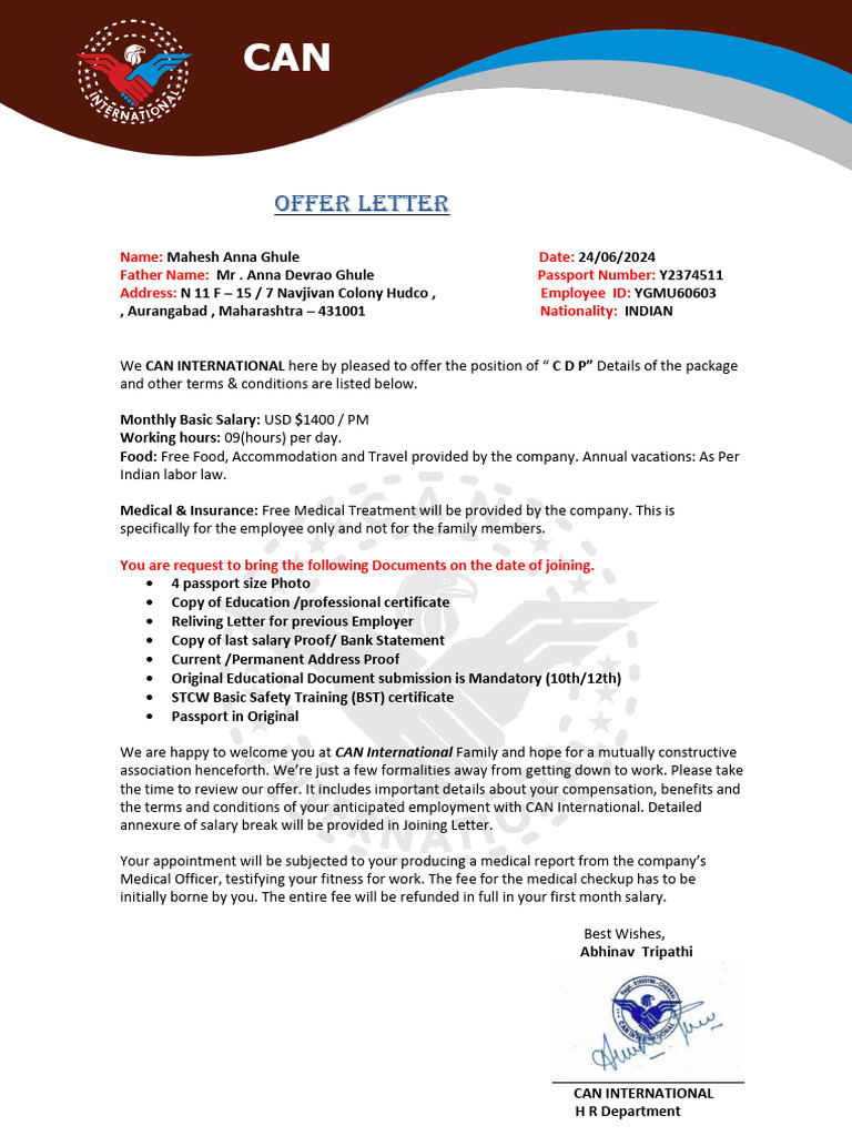 Can International Offer Later? | PDF | Employment | Overtime