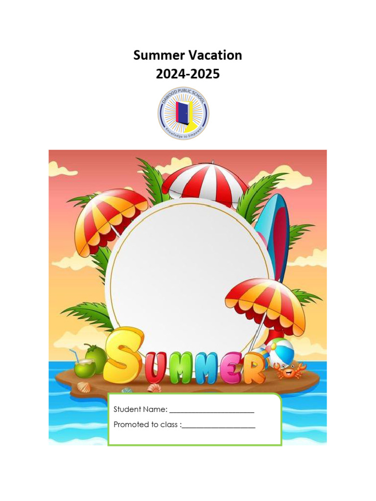 Summer Vacation HW KG I 2024-2025 | PDF