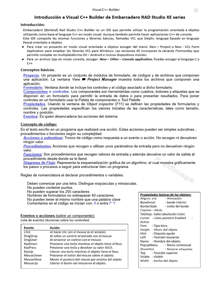 Introduccion A Visual C Builder de Embarcadero Rad Studio Xe Series ...