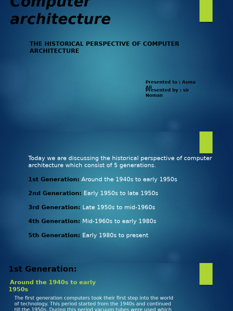 History of Computer Architecture Generations | PDF | Integrated Circuit ...