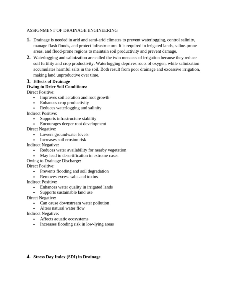 Assignment of Drainage Engineering | PDF | Soil | Drainage