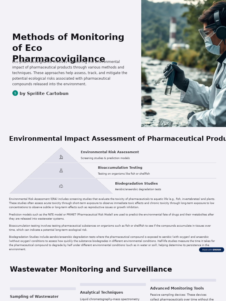 Methods of Monitoring of Eco Pharmacovigilance | PDF | Green Chemistry | Chemistry