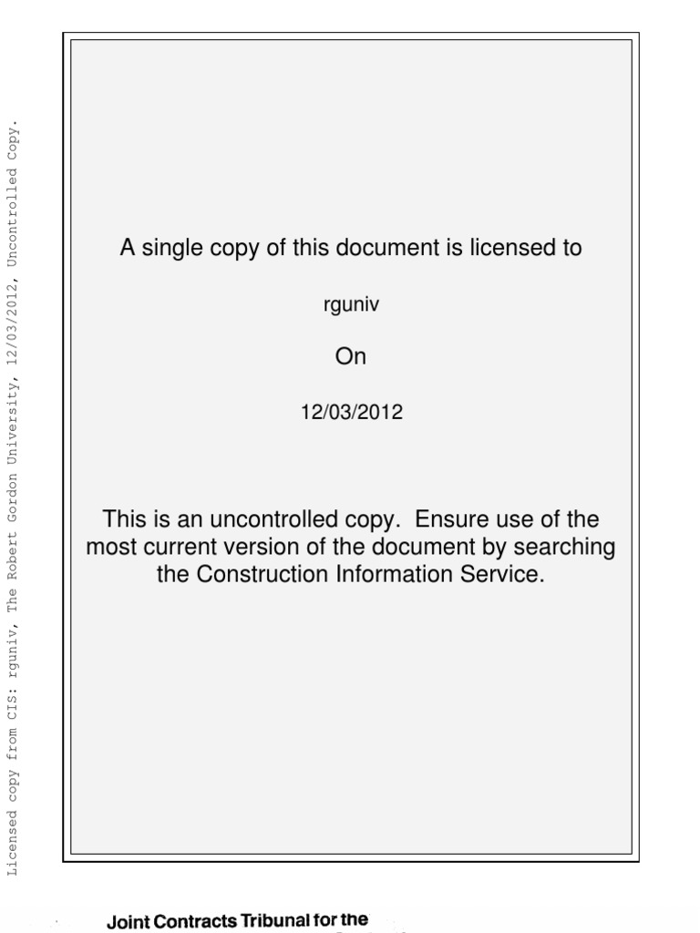 JCT Contract Document Overview | PDF | Intellectual Works | Computing