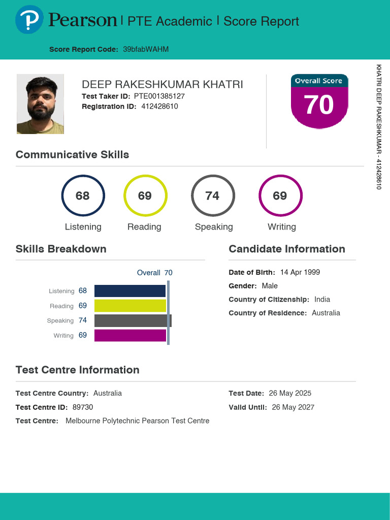 PTE Certificate | PDF