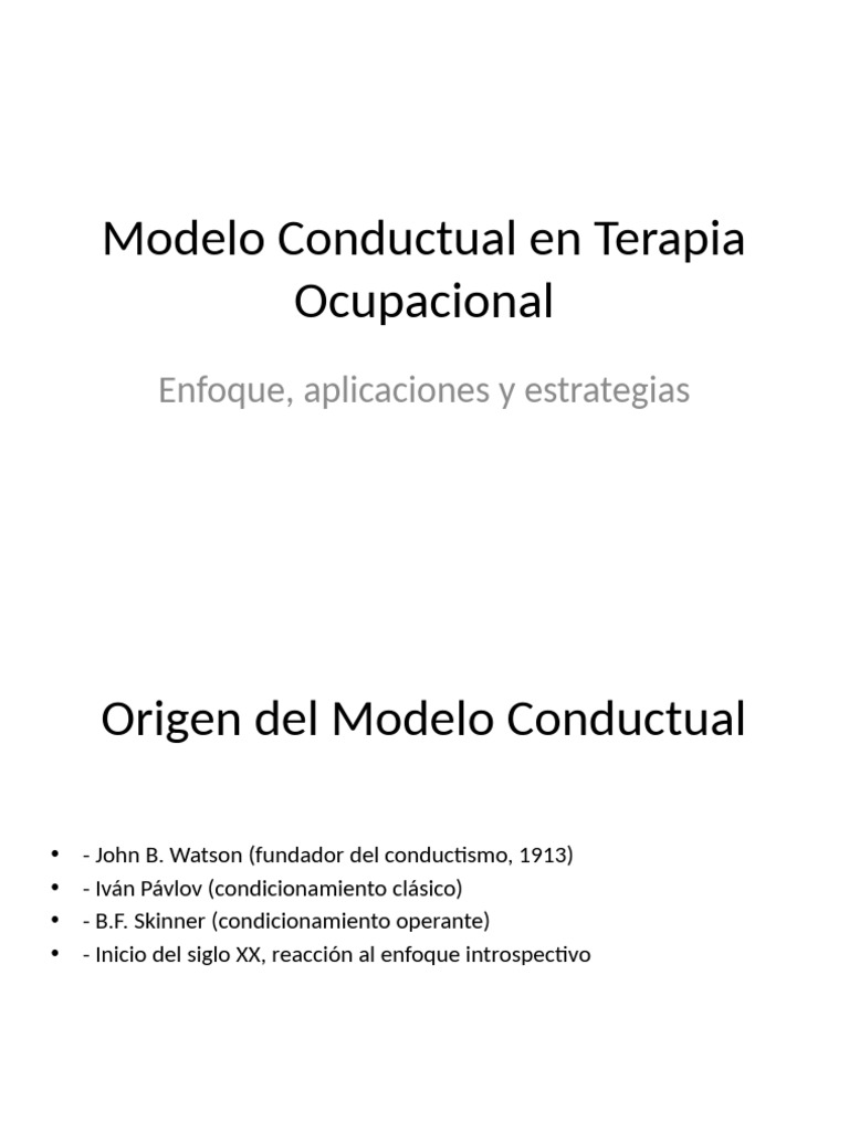 Modelo Conductual TO | PDF | Behaviorismo | Condicionamiento clásico