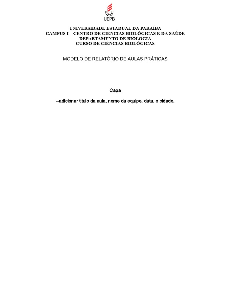 Modelo de Relat-Rio de Aula Pr-Tica | PDF