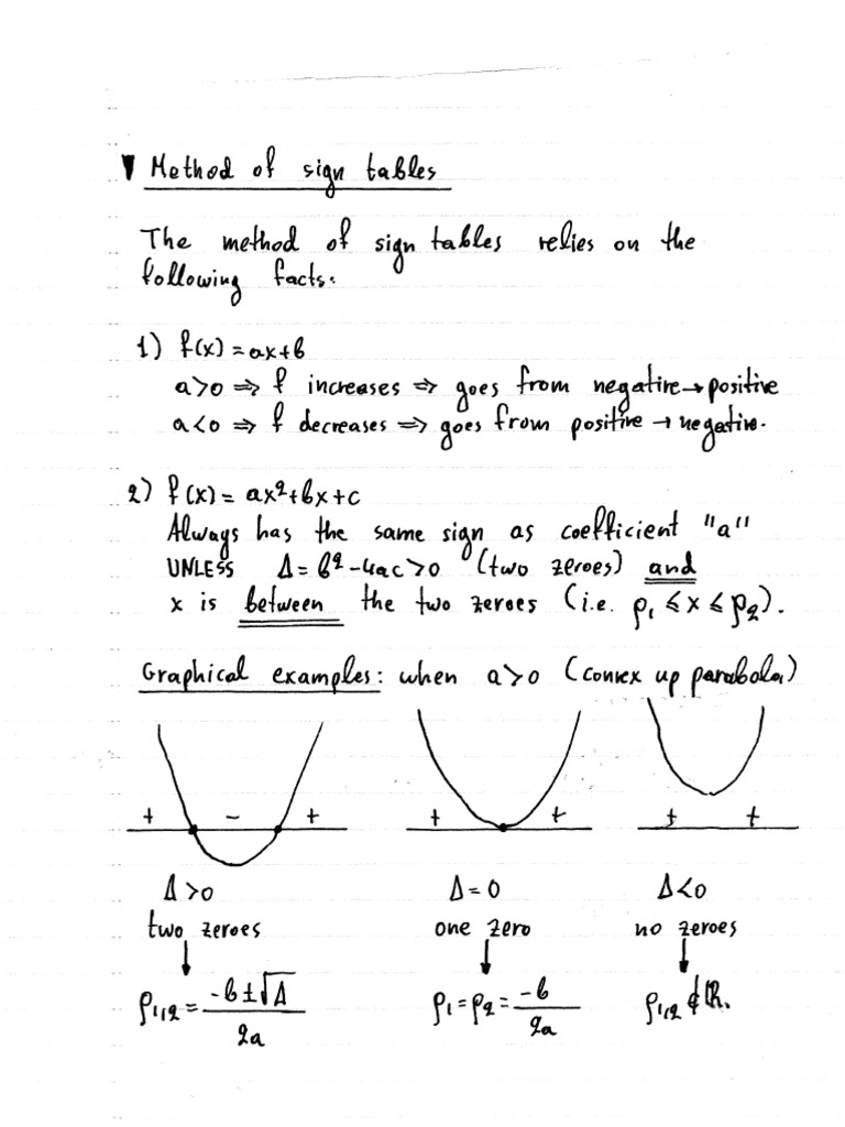 0 Review Sign Tables | PDF