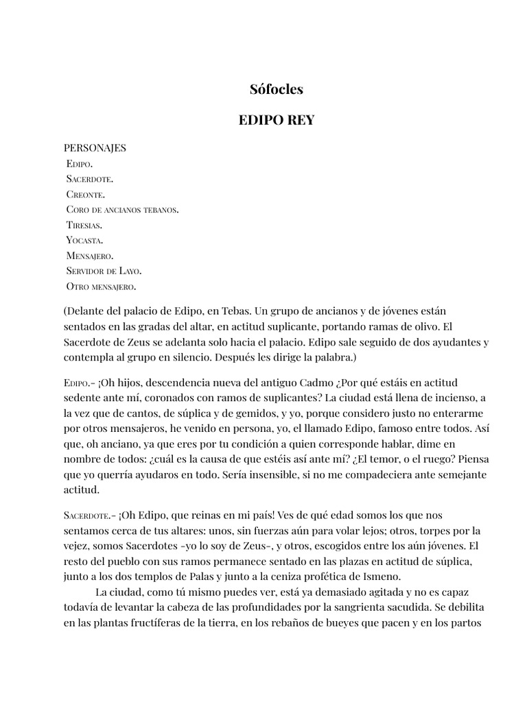 Edipo Rey | PDF | Edipo