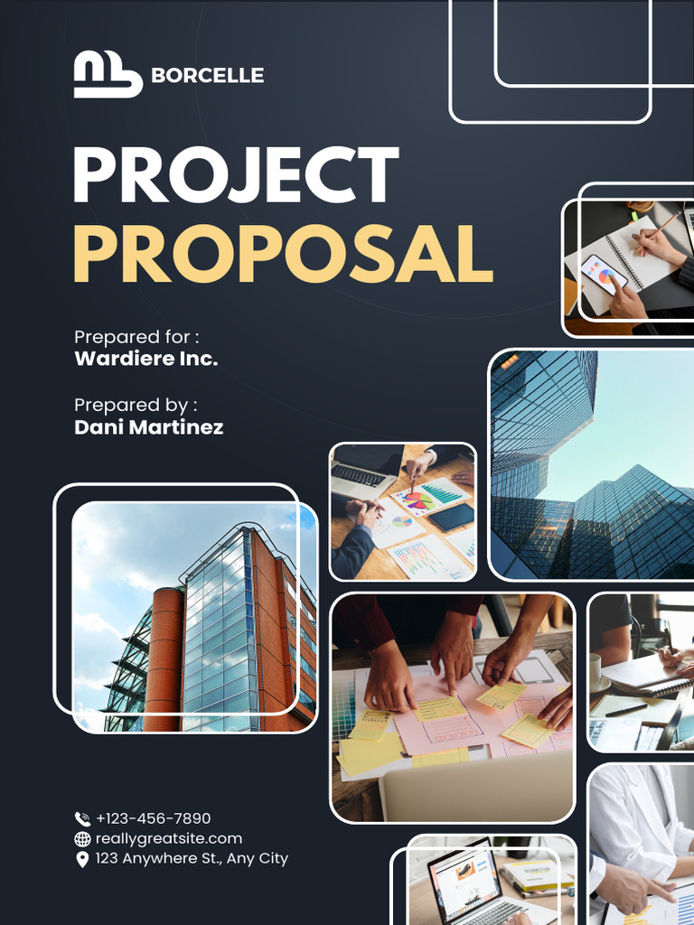 Black Modern Project Proposal Cover A4 Document | PDF