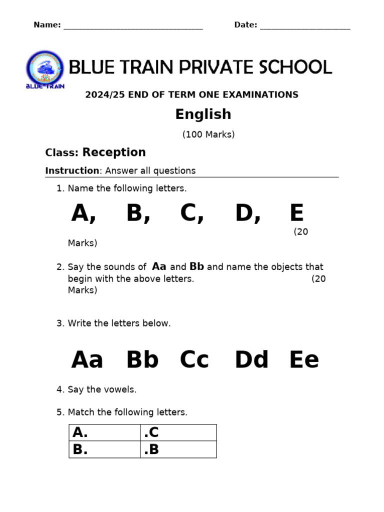 BLUE TRAIN RECEPTION ENGLISH | PDF