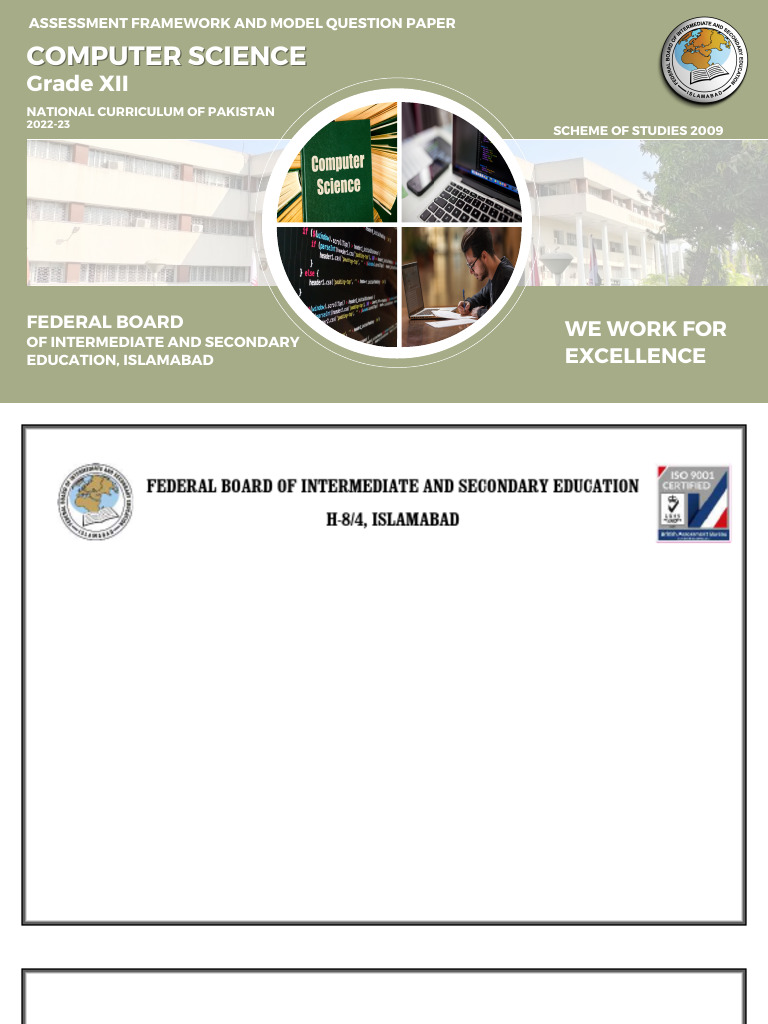 FBISE Computer Science Assessment Framework | PDF | Educational ...