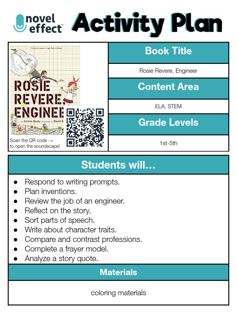 Engineering Activities for Rosie Revere | PDF | Part Of Speech ...