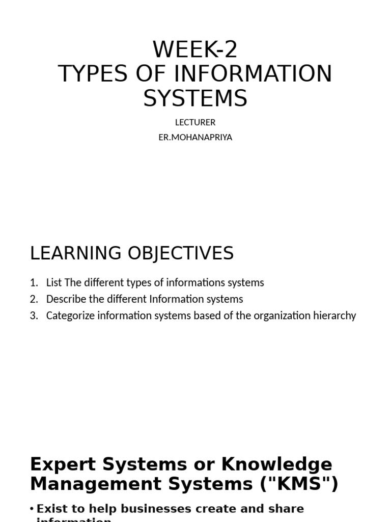 Types of Information Systems | PDF | Customer Relationship Management ...