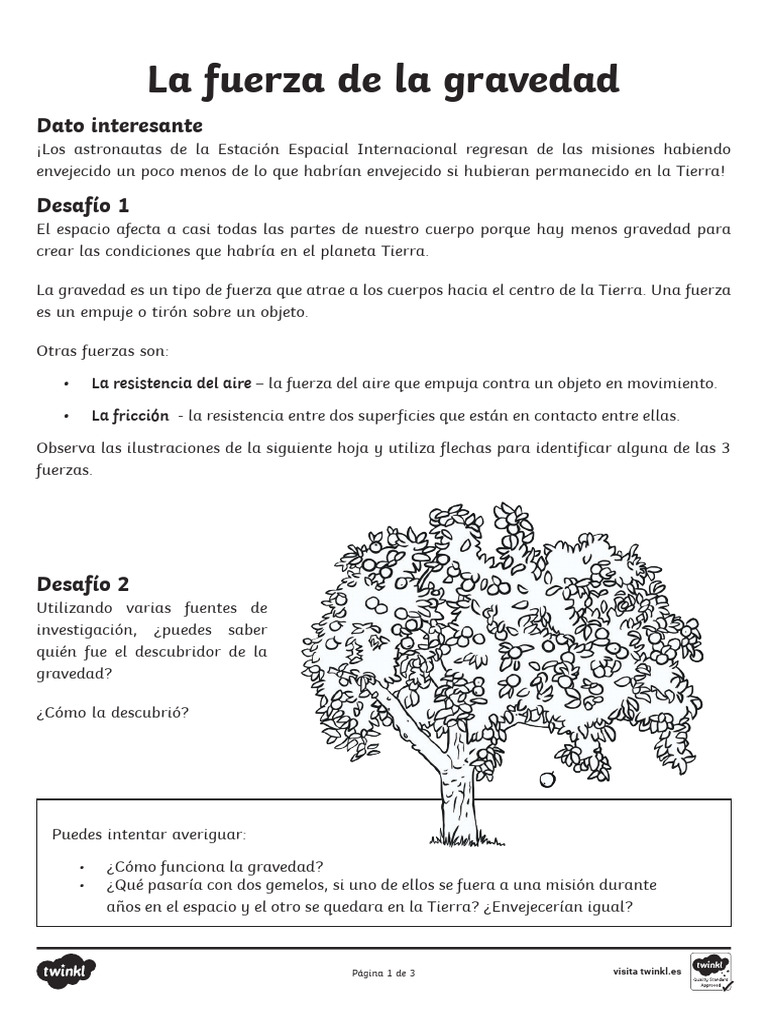 Fuerza de Gravedad 4° | PDF | Gravedad | Fricción