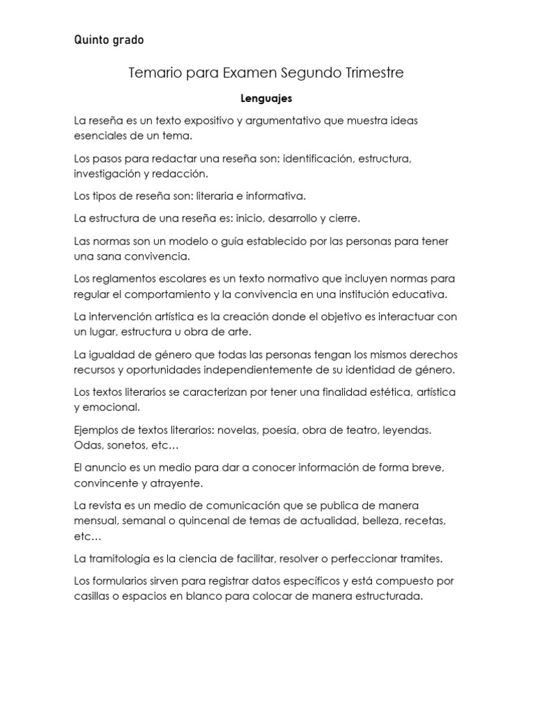 Temario Segundo Trimestre | PDF | Tierra | Entorno natural