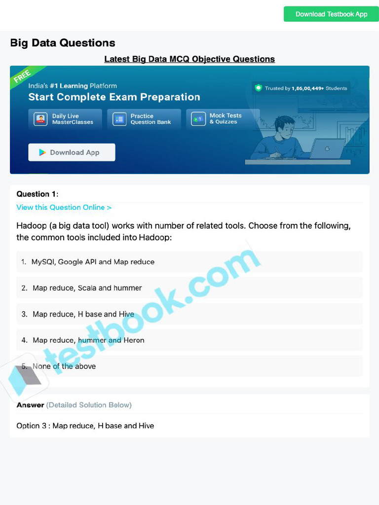 MCQ On Big Data | PDF