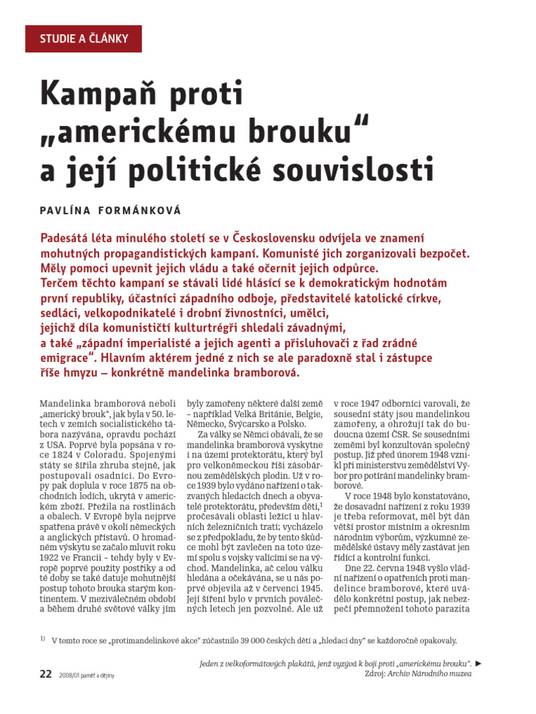 Kampan Proti Americkemu Brouku (Formankova) | PDF